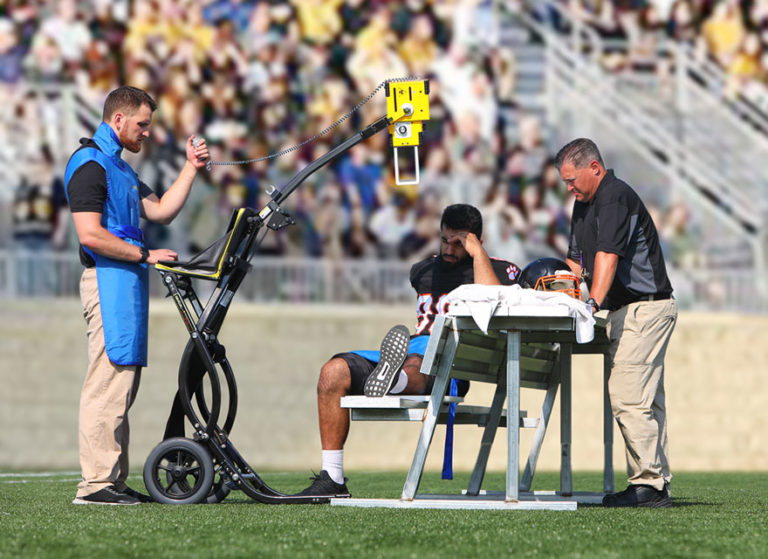 Portable diagnostic X-ray unit allows for sideline evaluation of ...